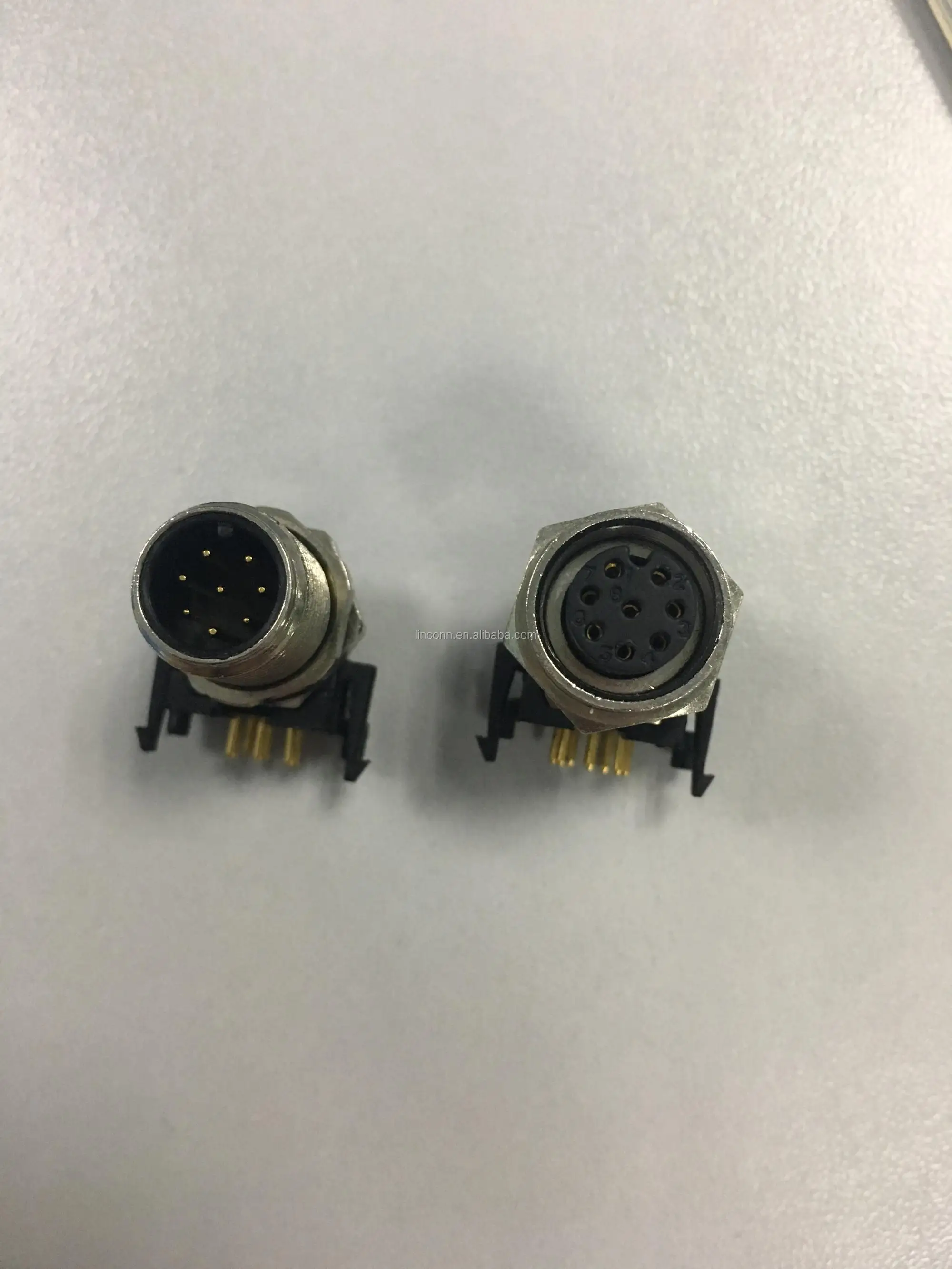 M12 4pin 5pin 8pin Right Angled Pcb Type Connector 90 Degree Panel ...