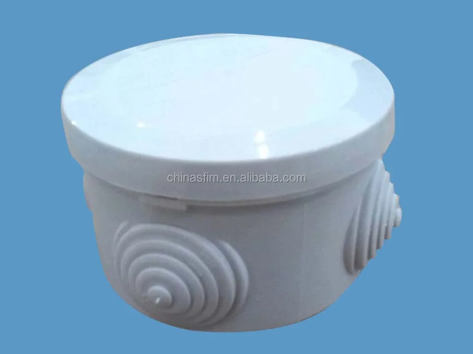 Round Electrical Junction Box Plastic Box With Knock Out And Rubber For ...