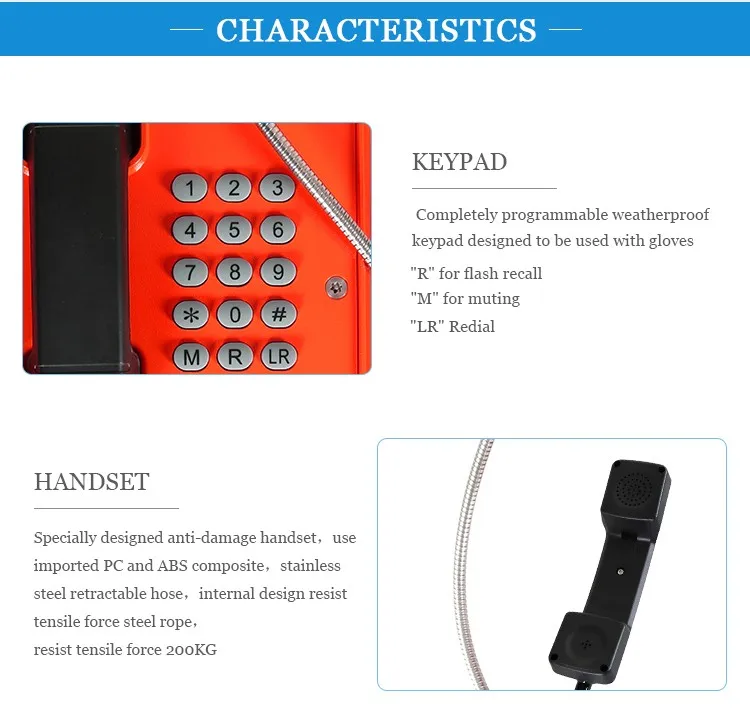 Hazardous Area Indoor Industrial Analog Telephone Mine Telephone Ex ...