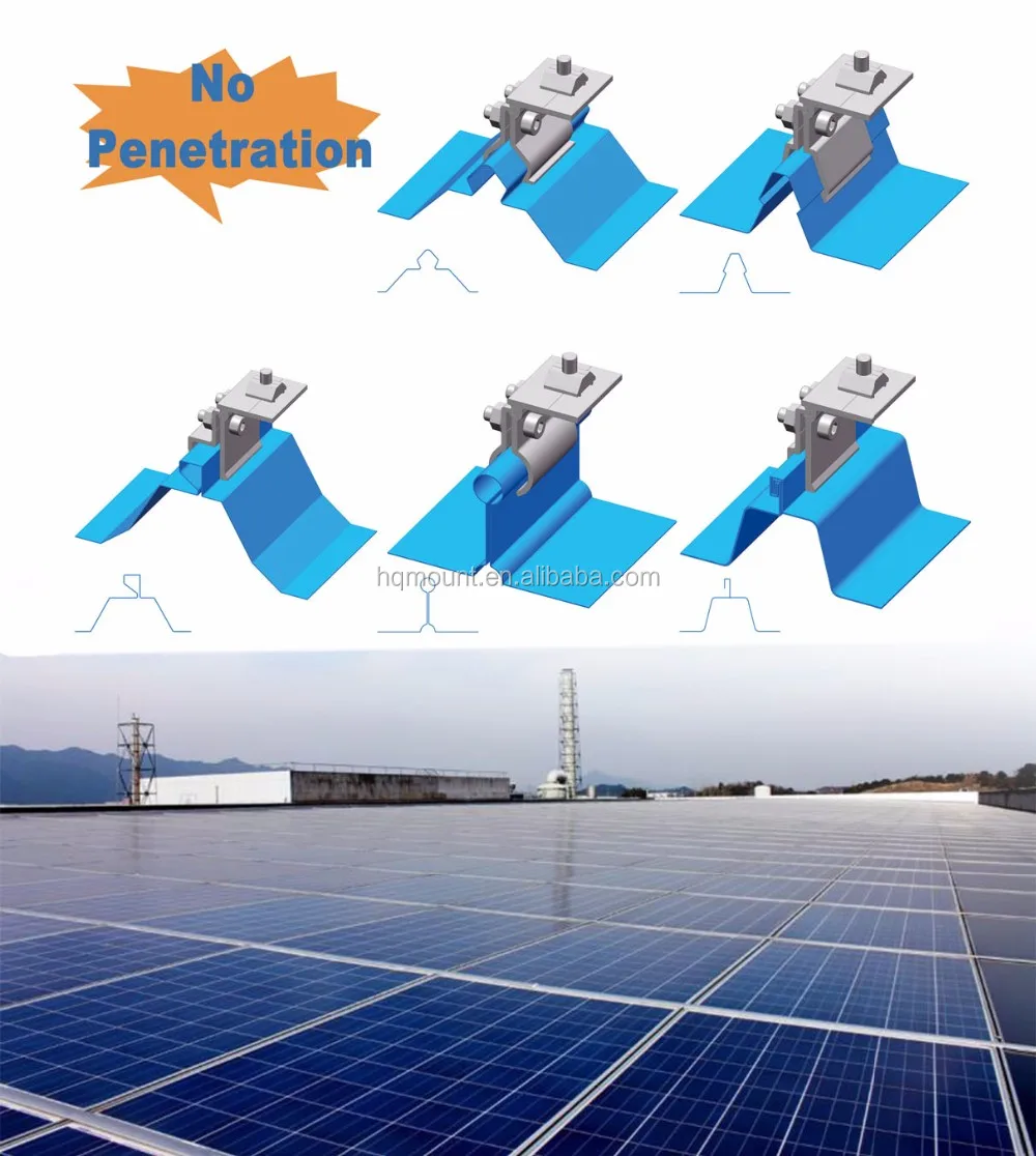 Solar Panel PV Aluminum Tin Roof Klip Lock Mounting Clamps