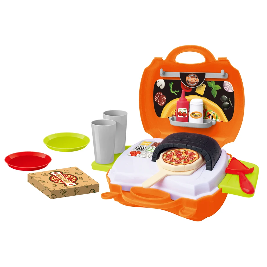 Kids Pretend Play Food Pizza Set Toy With Plastic Tool Box Set - Buy ...