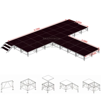 Portable Collapsible Platform Moving Light T-shape Stage For Show - Buy ...
