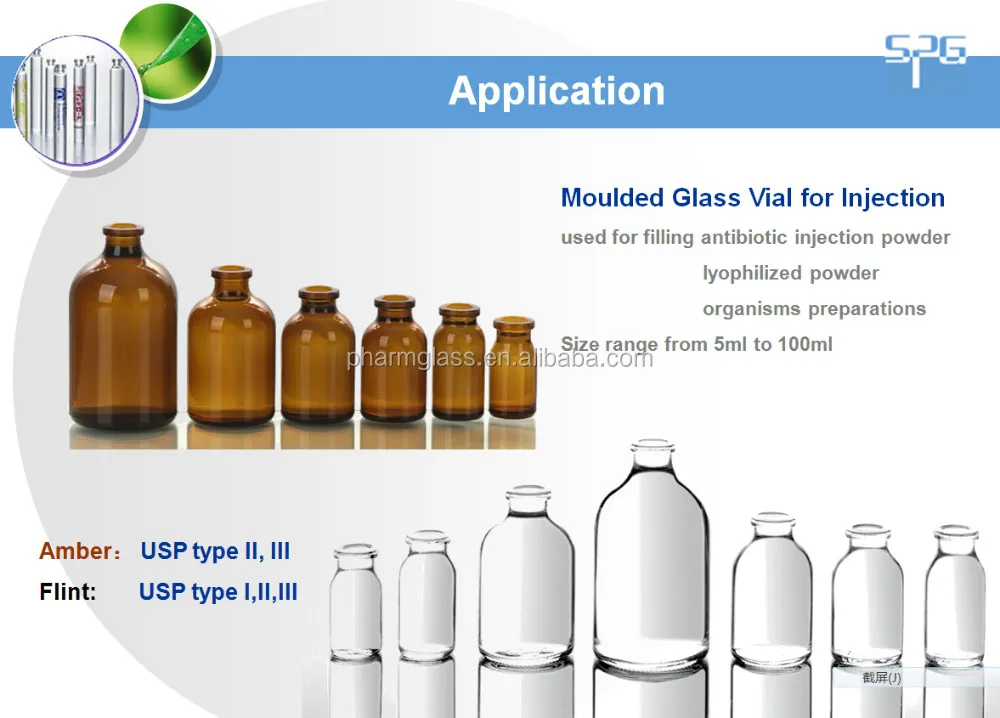 Serious Pharmaceutical Clear Moulded Injection Vials for Antibiotics