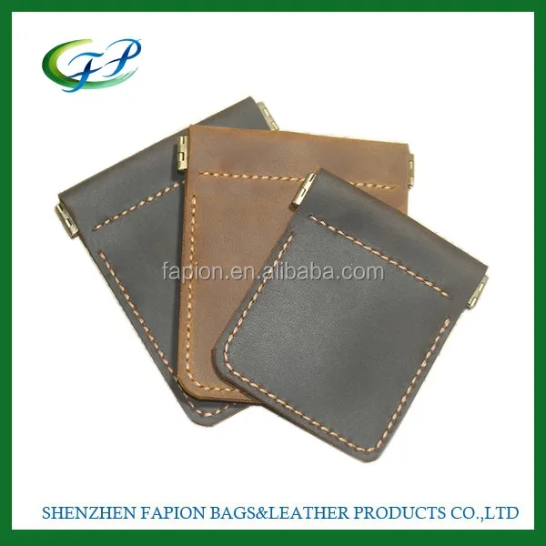 Metal Spring Closure Leather Reusable Squeeze Coin Pouch - Buy Squeeze ...