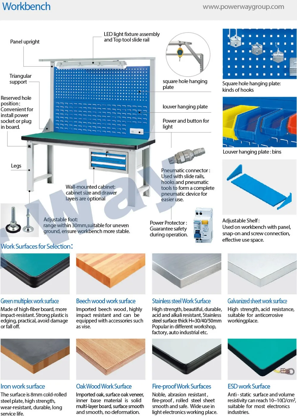 Electronics Worktable Assembly Adjustable Workbench With Hanging Plate ...