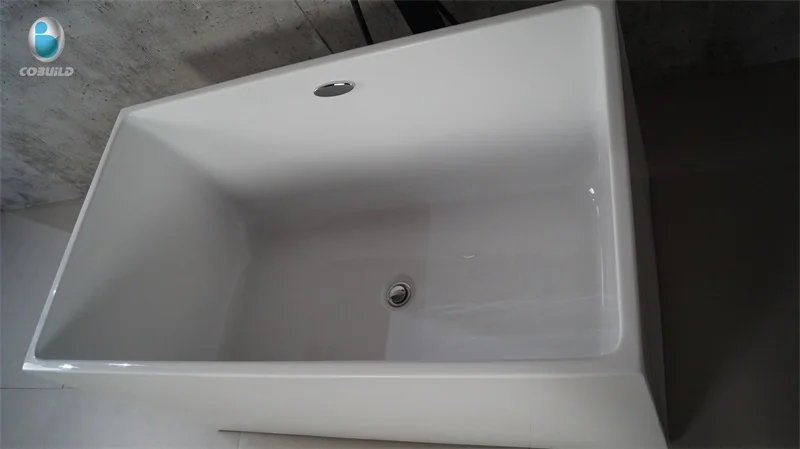 39 Inch Indoor Mini Hot Tub With Foot Pedal Drainer Acrylic Square ...