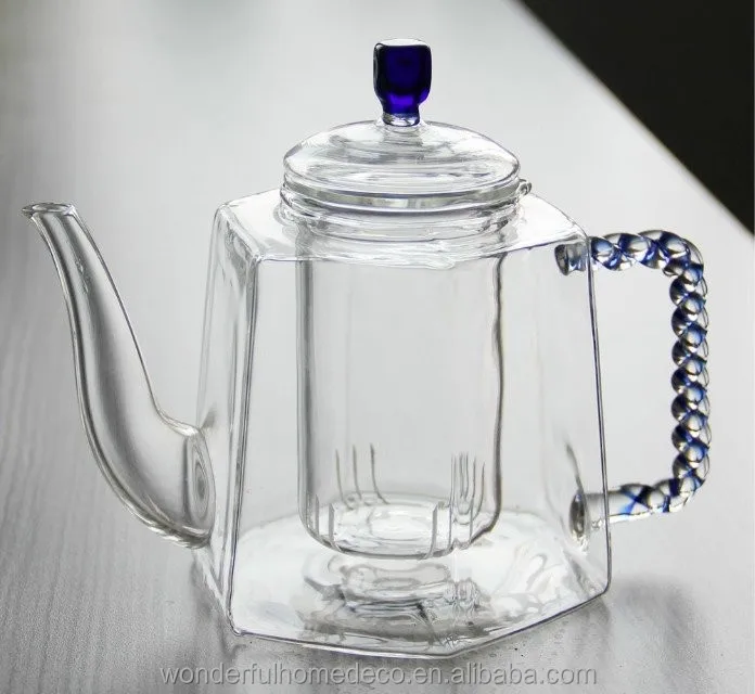 750ml Elegant Clear Lead-free Heat-resistant Borosilicate Glass Teapot ...
