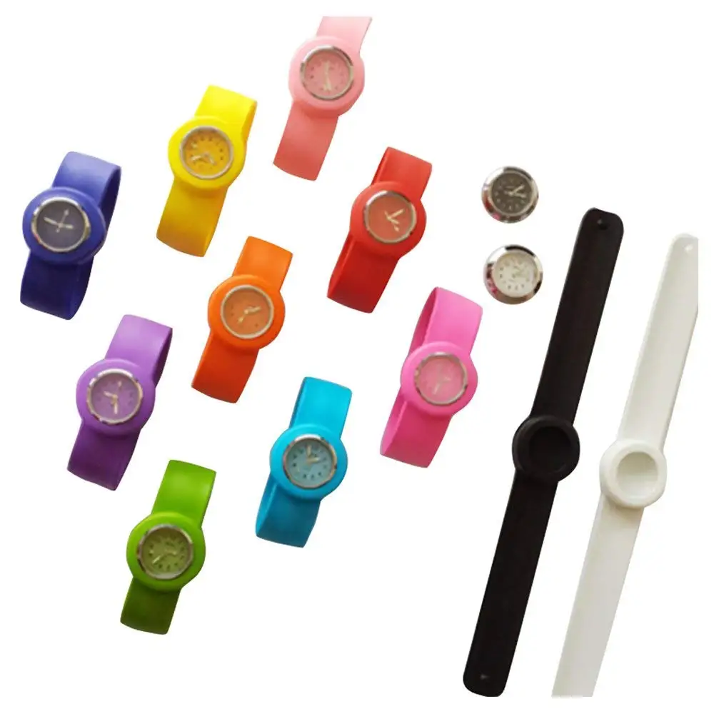 Silicone Rubber Quartz Fashion Sport Slap Wrist Band Watch For Children ...