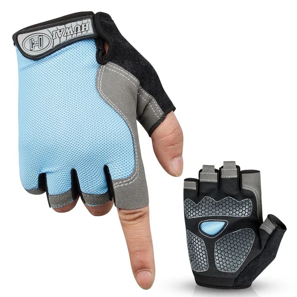 Wholesale Unisex Fingerless Fitness Weight Lifting Gym Gloves Mittens ...