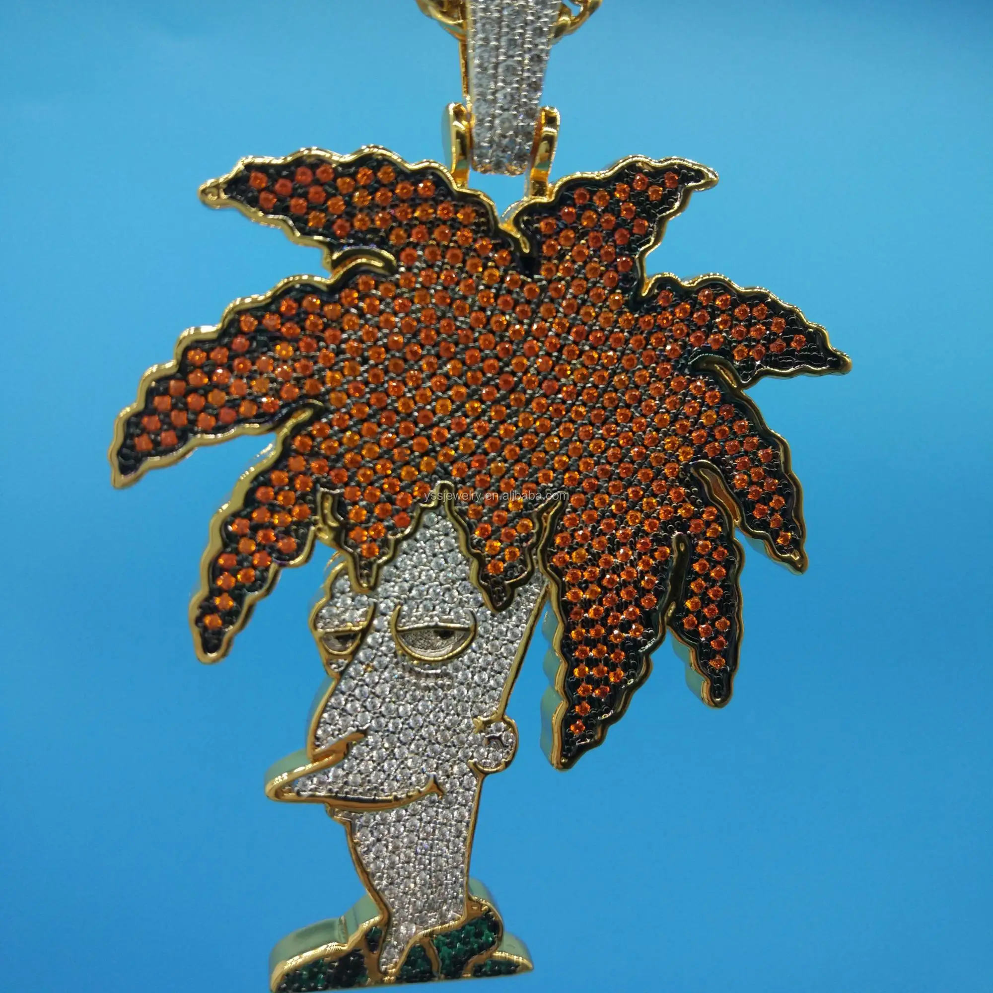 Unisex Fashion Design Iced Cartoon Pendant - Popular & Stylish