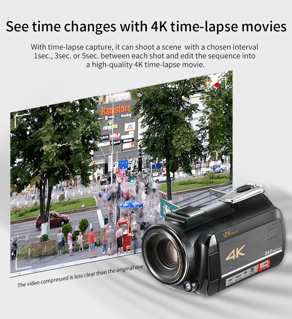 High Quality Super 4k Digital Video Camera with 3.0'' Touch Display ...