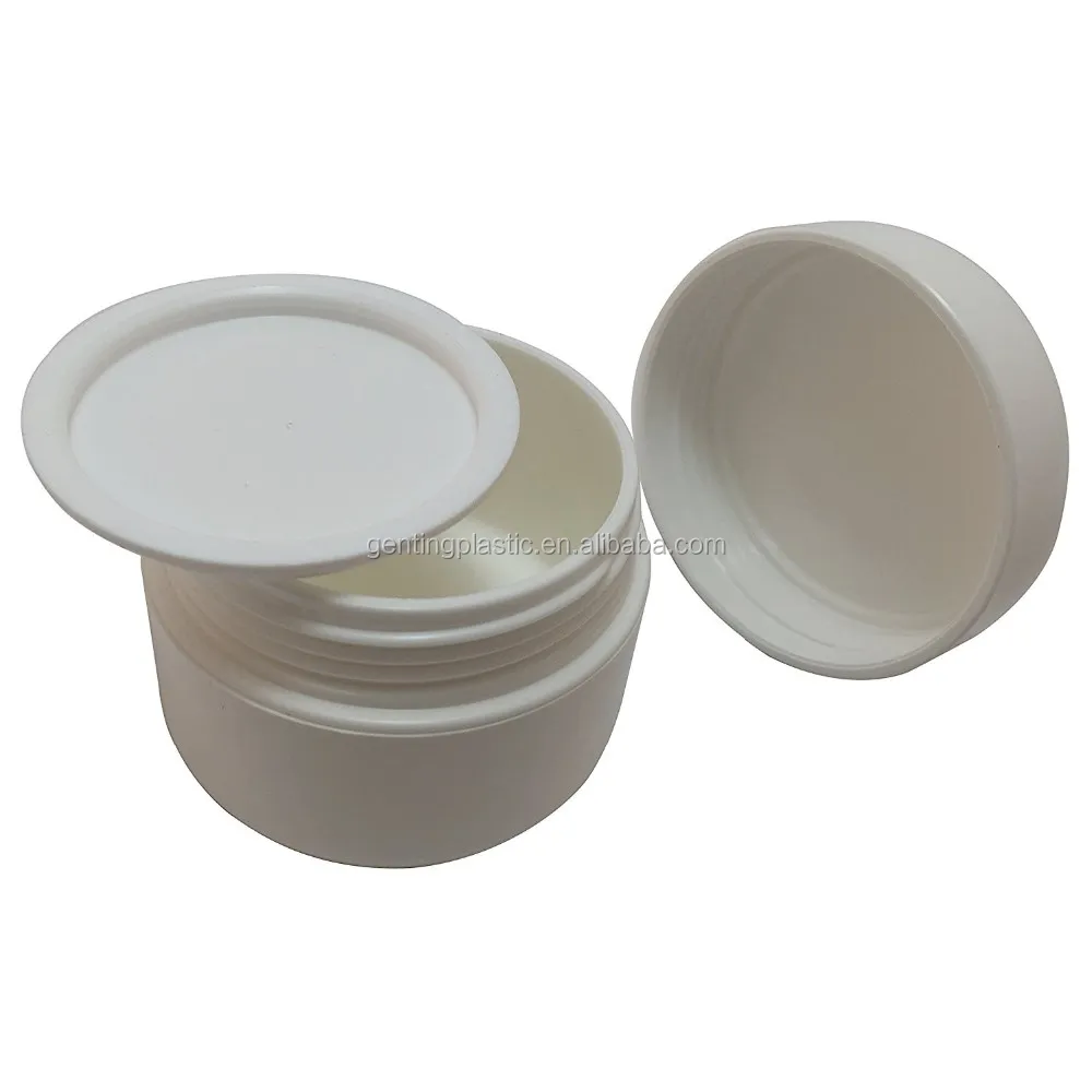 Black 2 Oz Double Wall Plastic Jar With Lid With Mini Jar,Less Fragile ...
