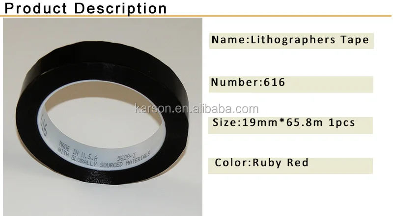 3M Lithographers Ruby Red Tape 616 - Precision & Durability