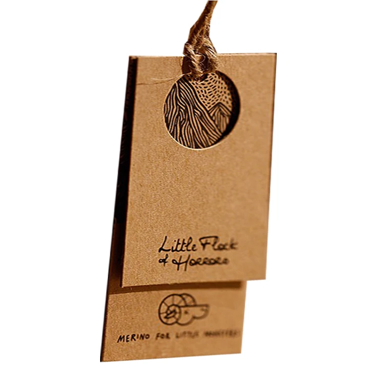 Wholesale Custom Printed Brand Name Logo Recycled Kraft Paper Hang Tags ...
