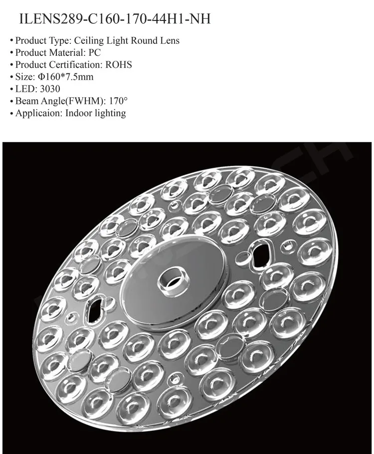 Ilenstech 170 Degree Plastic Diffuser Ceiling Light Round Led Lens ...