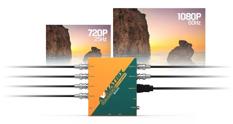 Avmatrix HD SDI Quad Screen Multiviewer - 1080p 4 SDI In