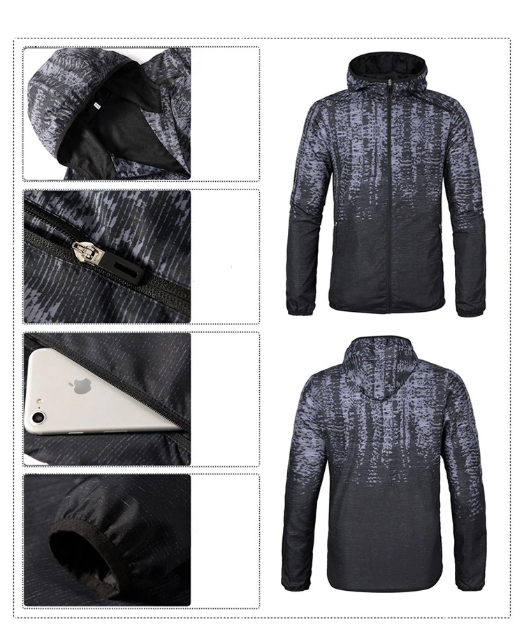 Fashion Sublimation Polyester Men Hooded Sports Running Jacket ...