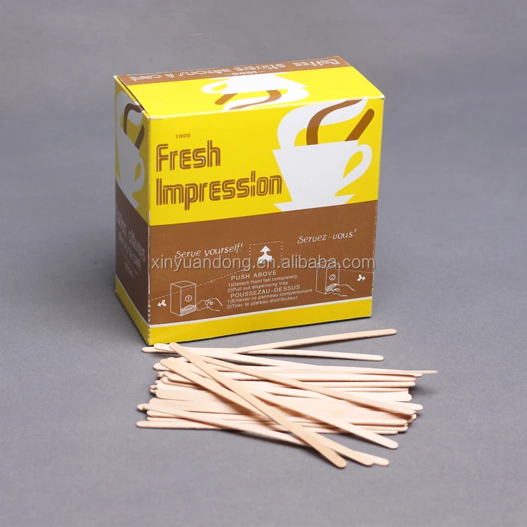 Individual Paper Wrapped Wooden Coffee Stirrer 190mm Stirring Stick ...