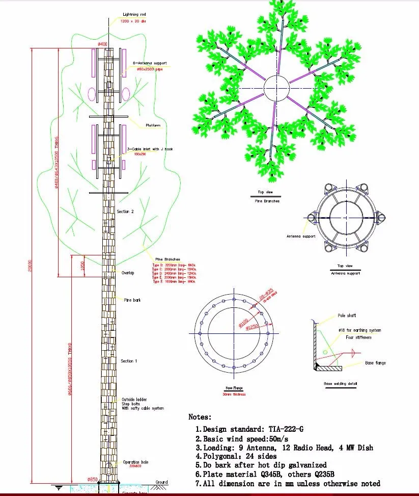 Camouflaged Pine Tree Telecommunication Tower - Buy Camouflaged Pine ...