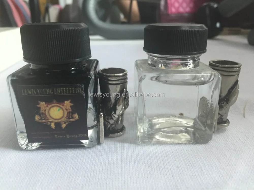 Inkpot Ink Glass Bottle 25 Ml With Penholder Print Logo On Bottle Or ...