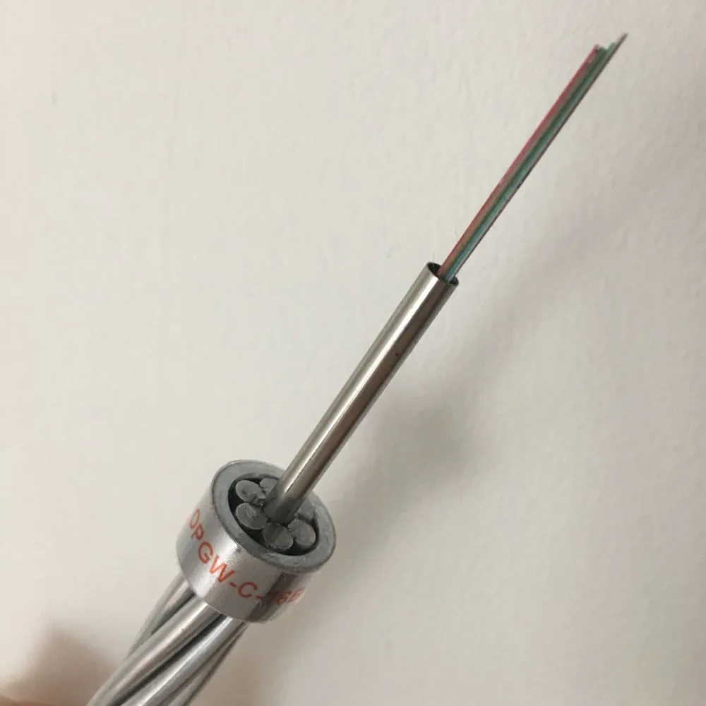 Aluminium Bekleding Staaldraad Opgw 12 24 48 Core Glasvezel Kabel Outdoor Overhead Elektrische ...