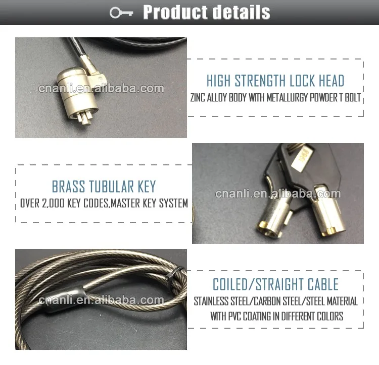 ANLI High Security Notebook Laptop Lock for HP - Brass Key