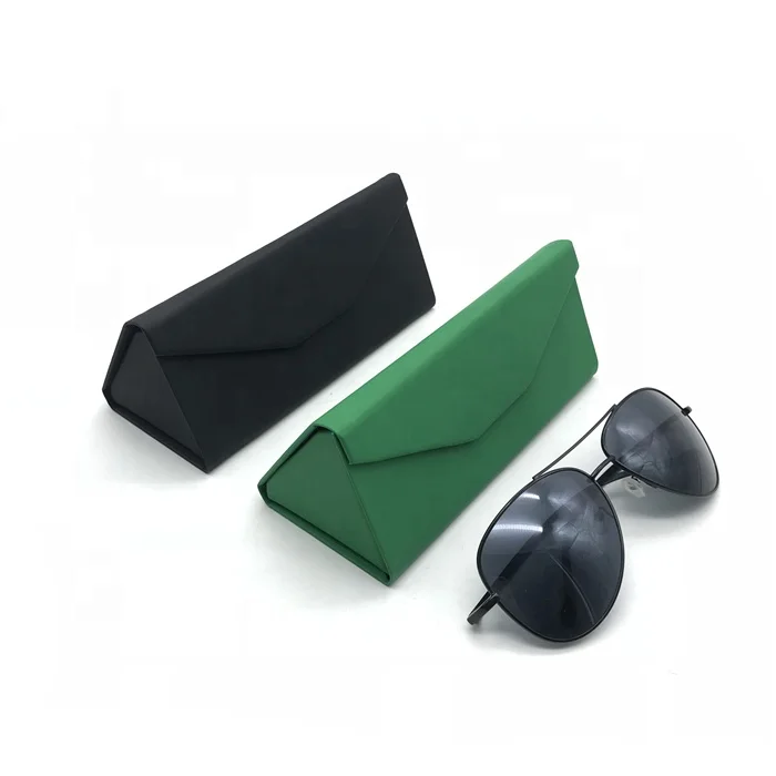 Black Lay Flat Triangle Eyeglass Case Folding Glasses Case - Buy ...