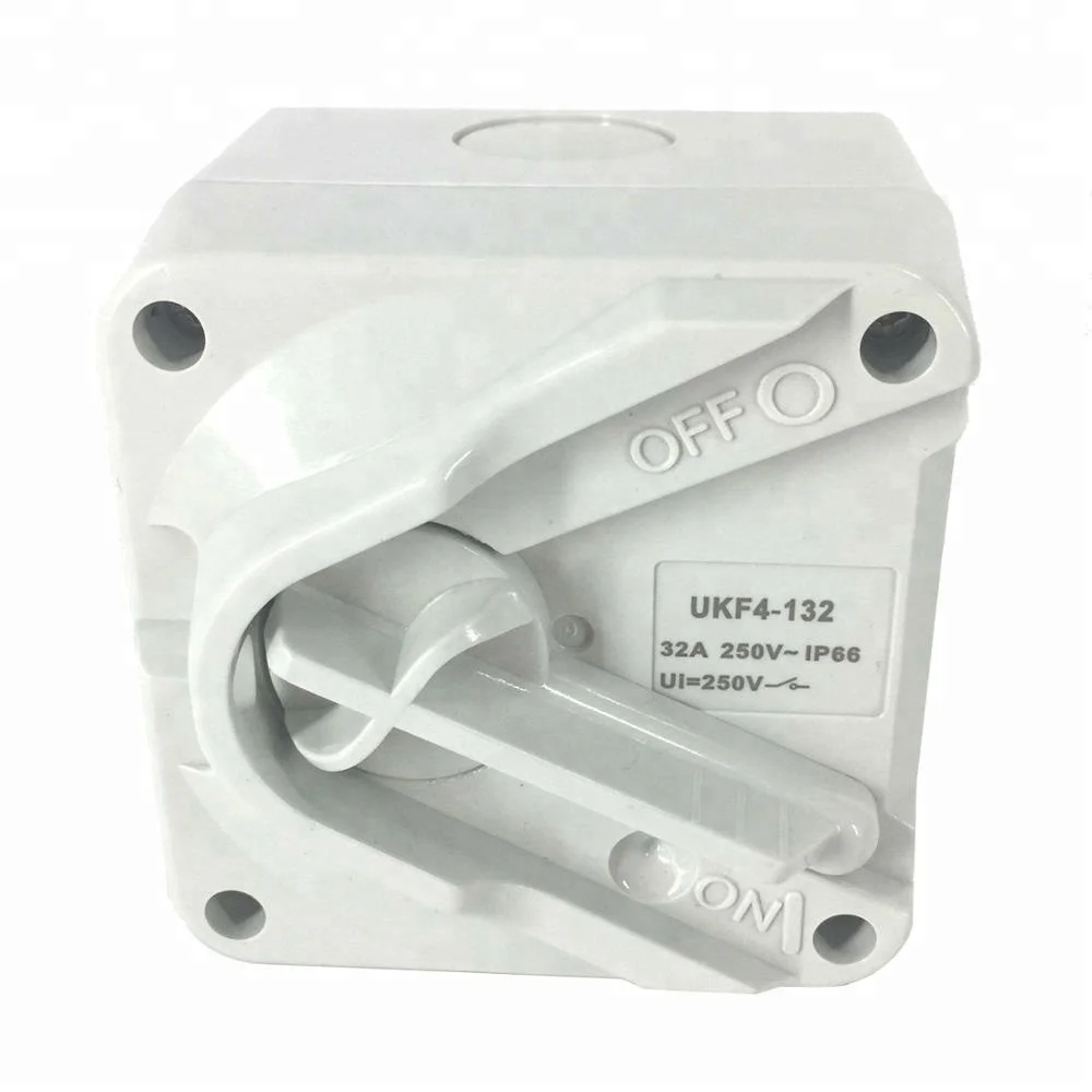 Ip65 Single Phase Ukf 1p 20a 35a 63a 250vac Weatherproof Protected Isolator Switch With Ce Rohs ...