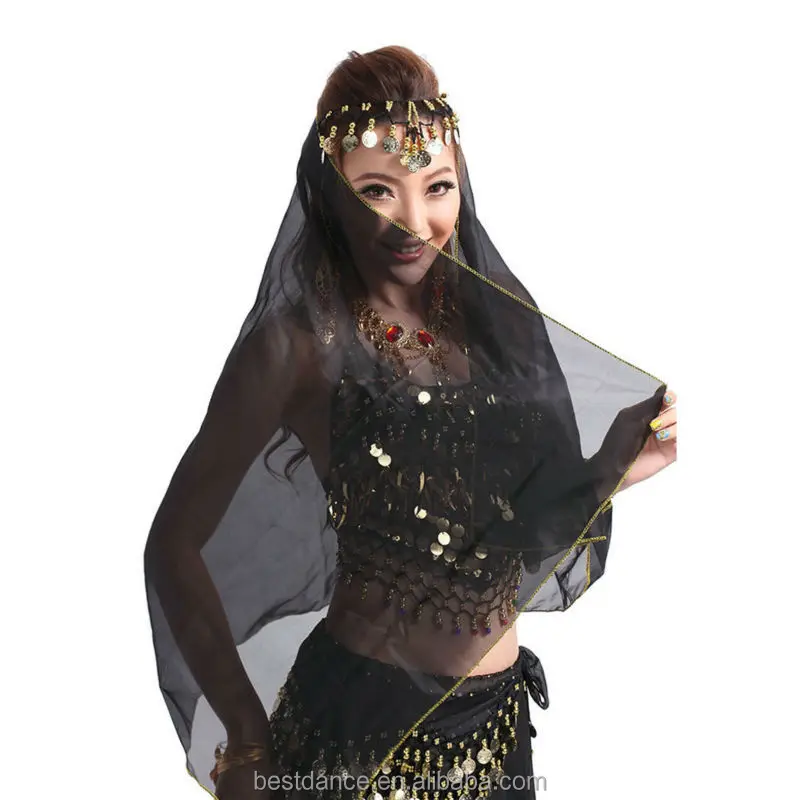 Bestdance Indian Pink Wedding Veil Belly Dance Costume Silk Veil Sexy Belly Dance Head Veil