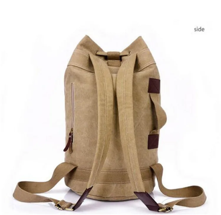 Durable Washing Thick Round Bottom Canvas Backpack Bag,Canvas ...