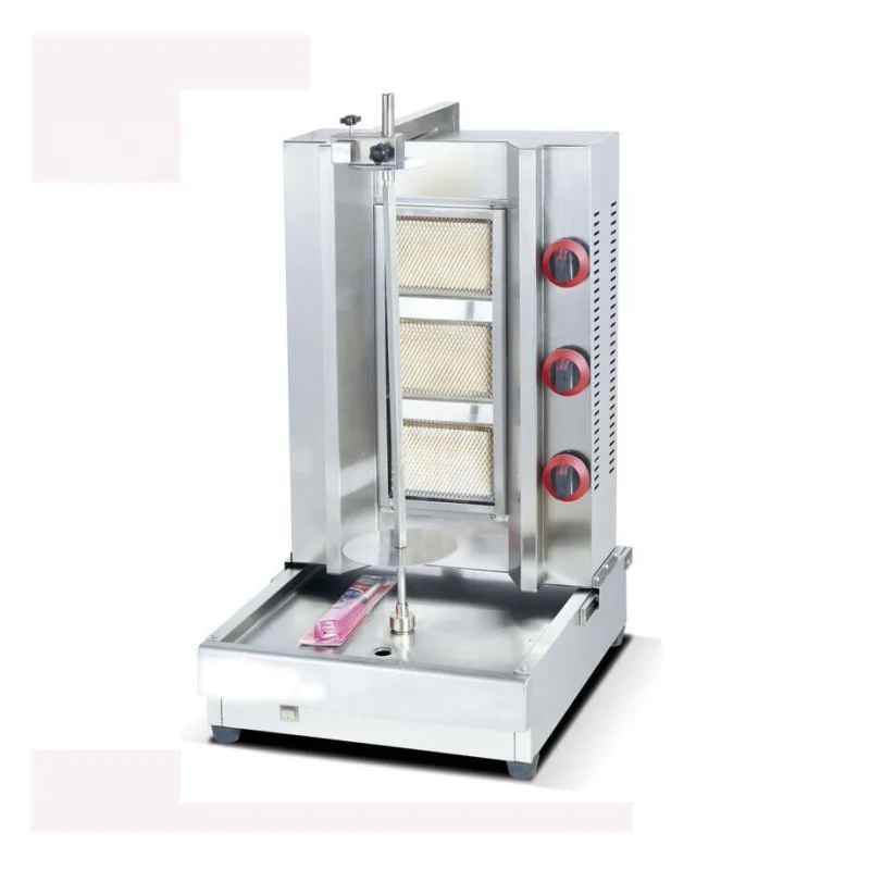 Stainless Steel Vertical 3 Burners Commercial Adjustable Gas Shawarma ...