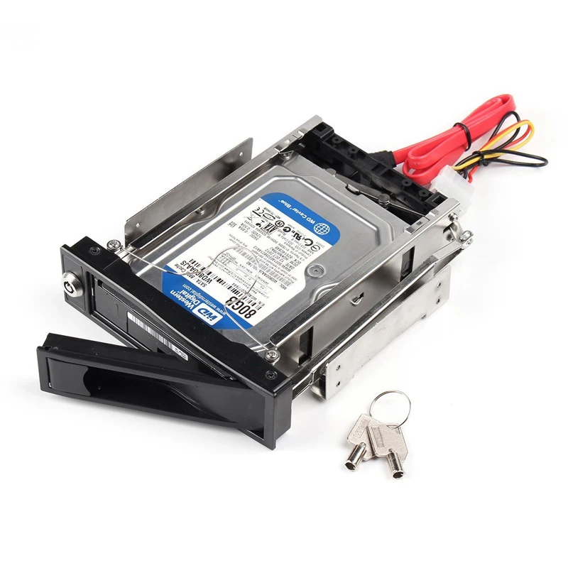 3.5 "caddy Mobile Rack Sata I/ii/iii Hdd Hard Disk Carrier In 5.25 ...