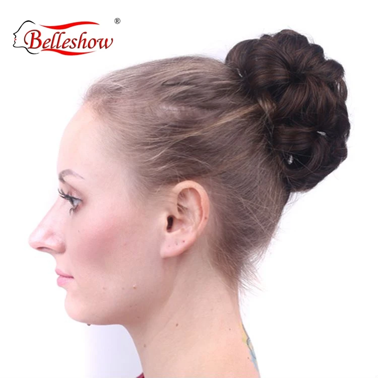Hot Sell White Hair Chignon Toupet Per Chignon For Women Curly Chignon ...