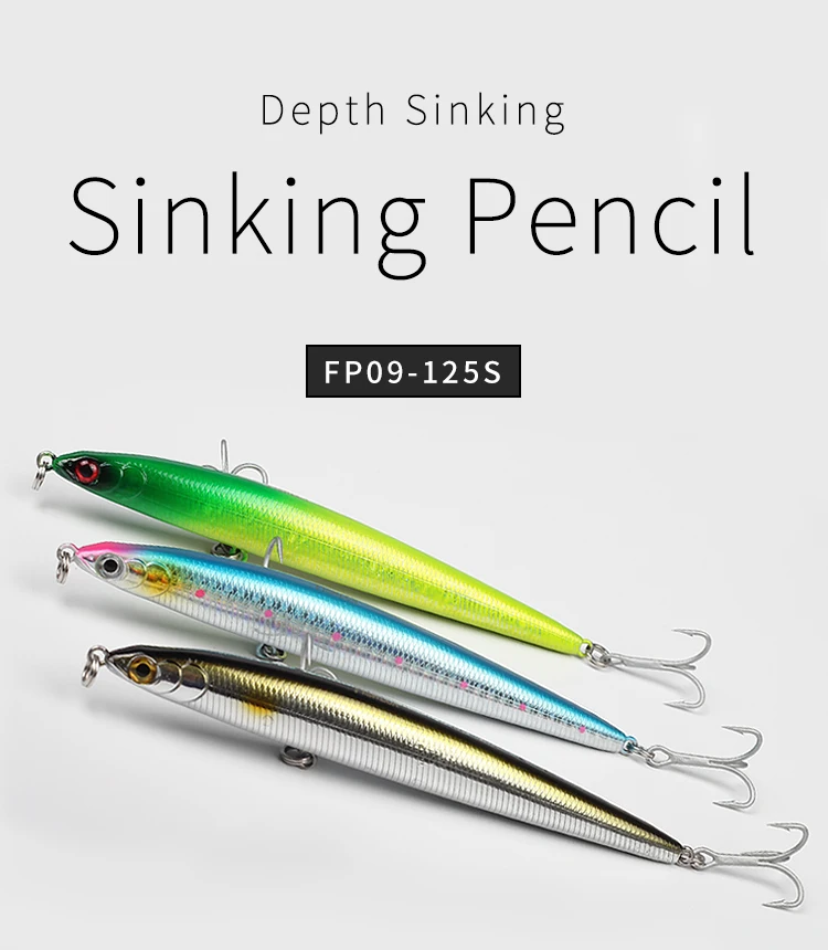 Sinking Pencil Lure Deep Diving Artificial Bait 125mm 20.5g For Sea ...