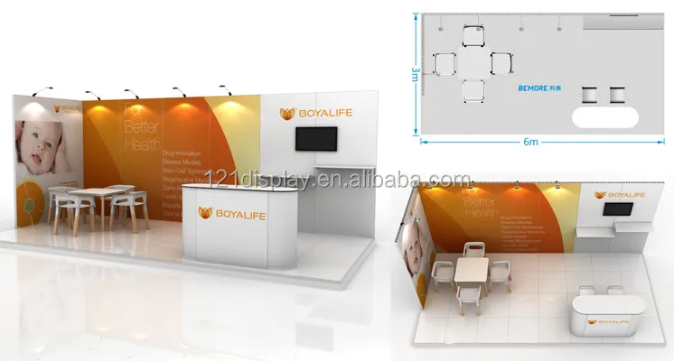 3x6 Re-usable Modular Exhibition Booth Stand Design In Aluminum - Buy ...