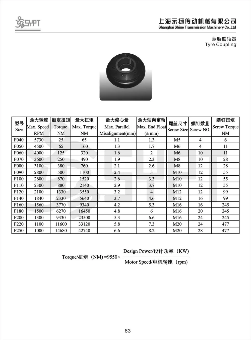 SM35/180/F120 Spacer Assembly Tyre Coupling - Flexible & Durable