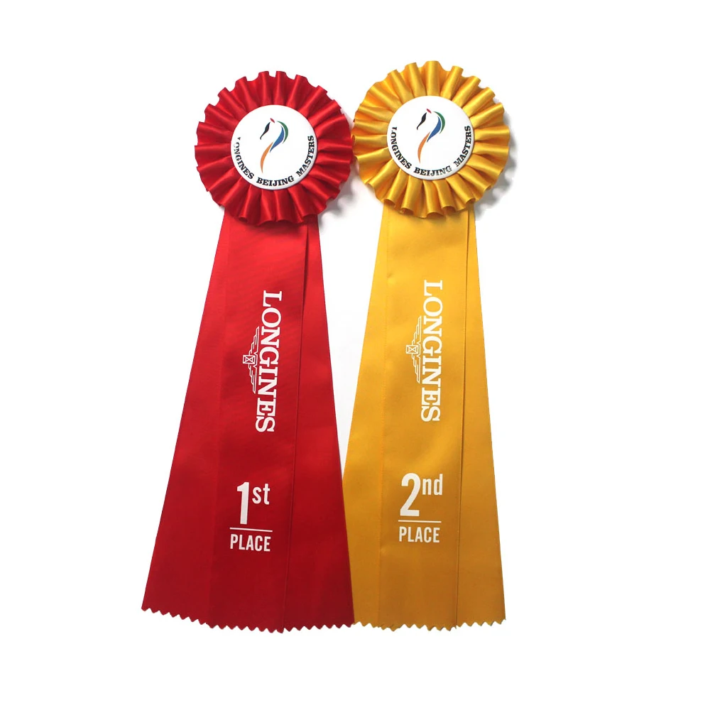 Handmade Triple Layer Award Ribbon Rosette for Horse Race