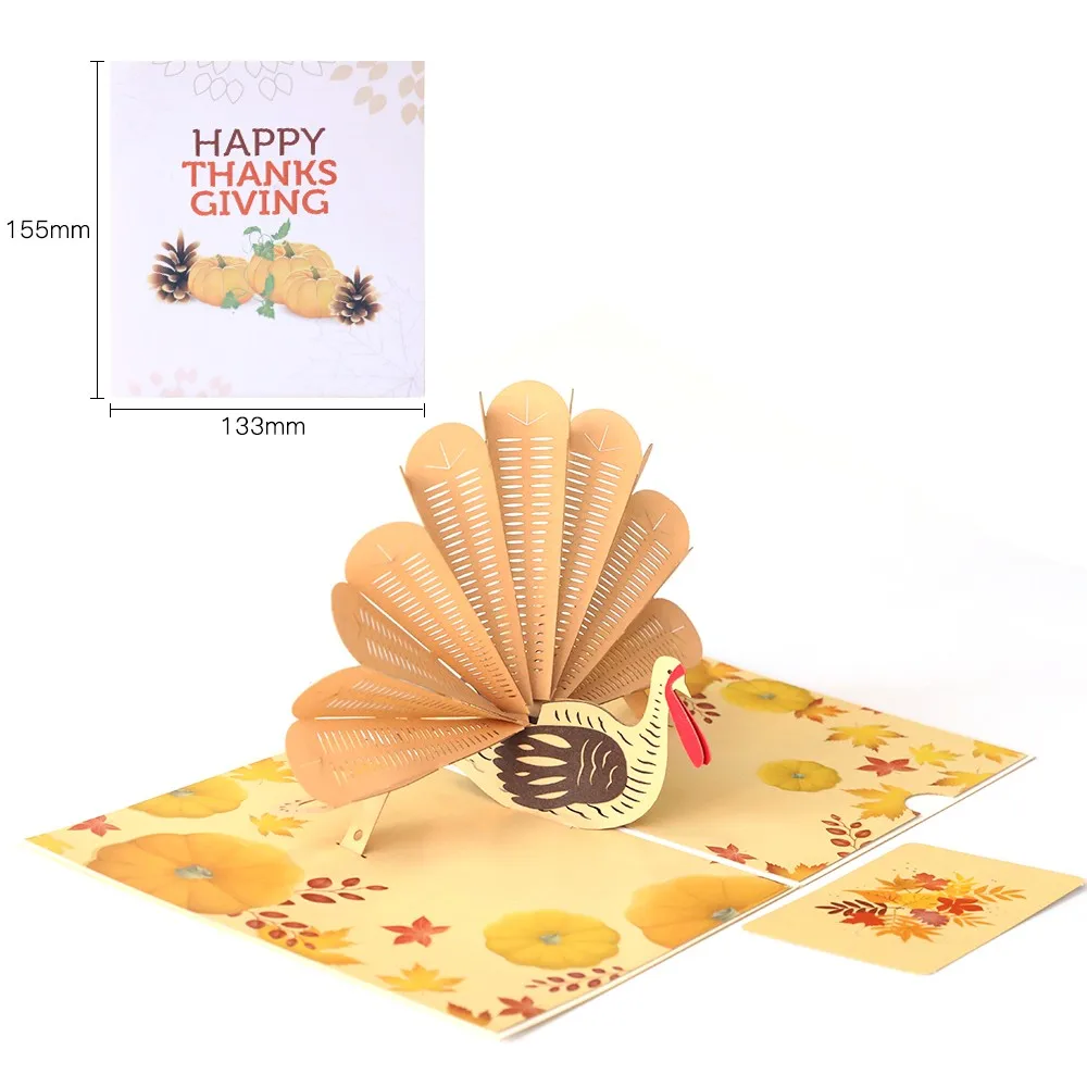 3d Pop Up Turkey Greeting Card For Thanksgiving Day - Buy Professional ...