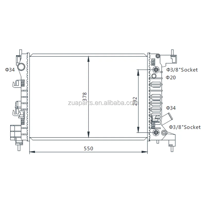 汽车散热器适用于雪佛兰AVEO 1.4L '11-/AT/OEM 95460094 96945756的汽车散热器| Alibaba.com