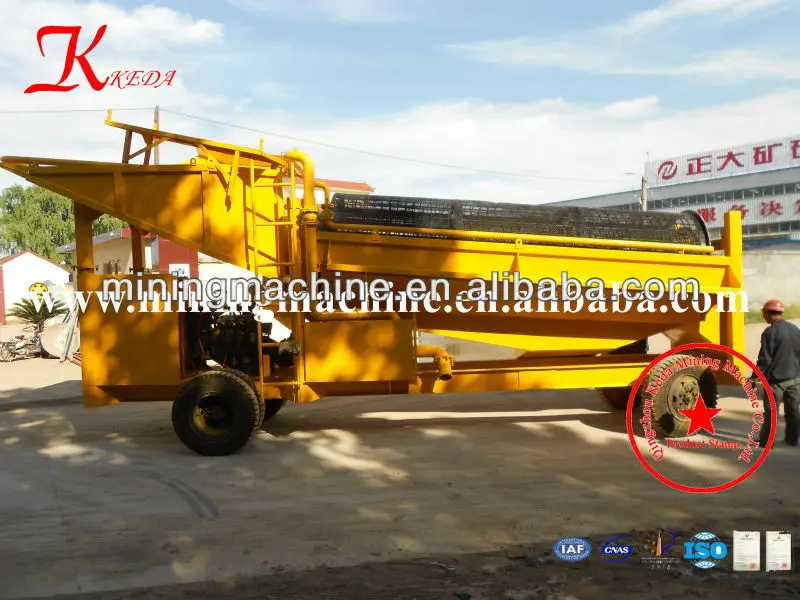Gold Trommel with Sluice Box for Africa Placer Gold Mining