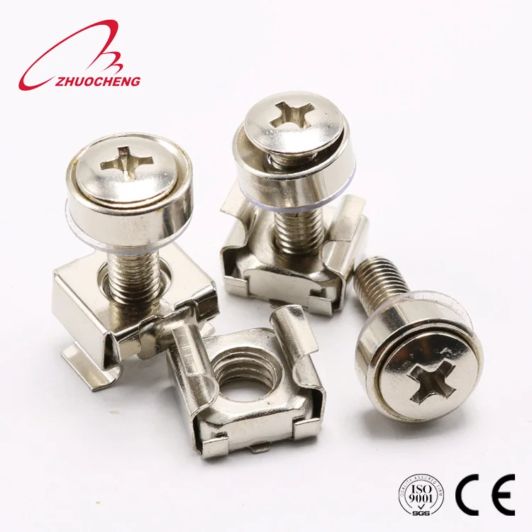 Nickel Plated M6 Weld Lock Cage Nut Kit With Crown Screw And Nylon ...