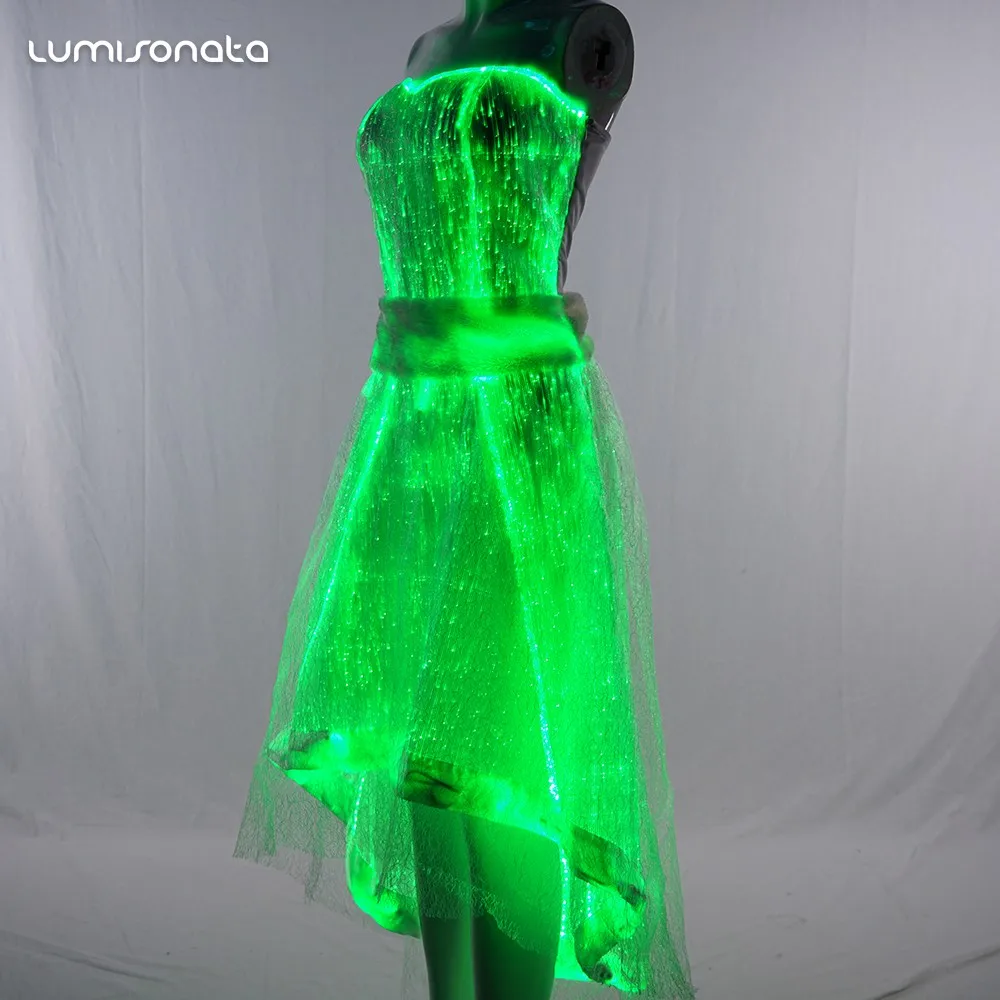 Luminous Short One Piece LED Light up Fiber Optic Dresses