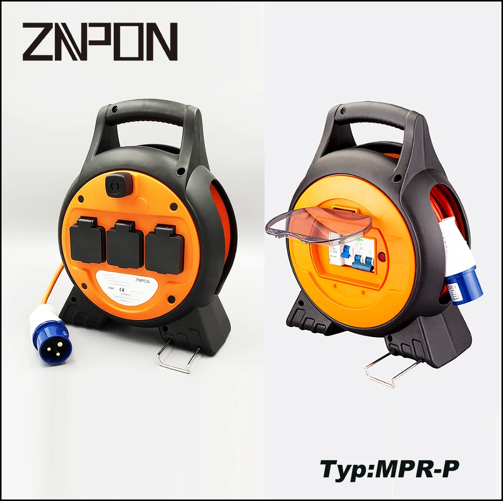 ZNPON MPR-U15M 3 Way UK Extension Cable Reel with Air Switches