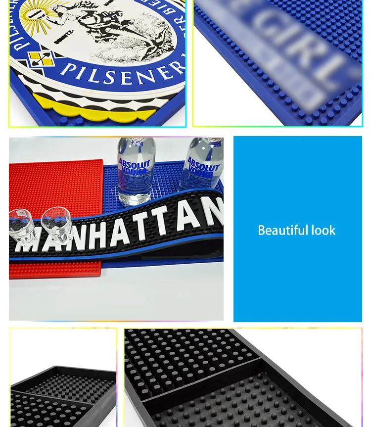 Personalized Custom Branded Rubber Beer Bar Spill Mat With Logos Pvc ...