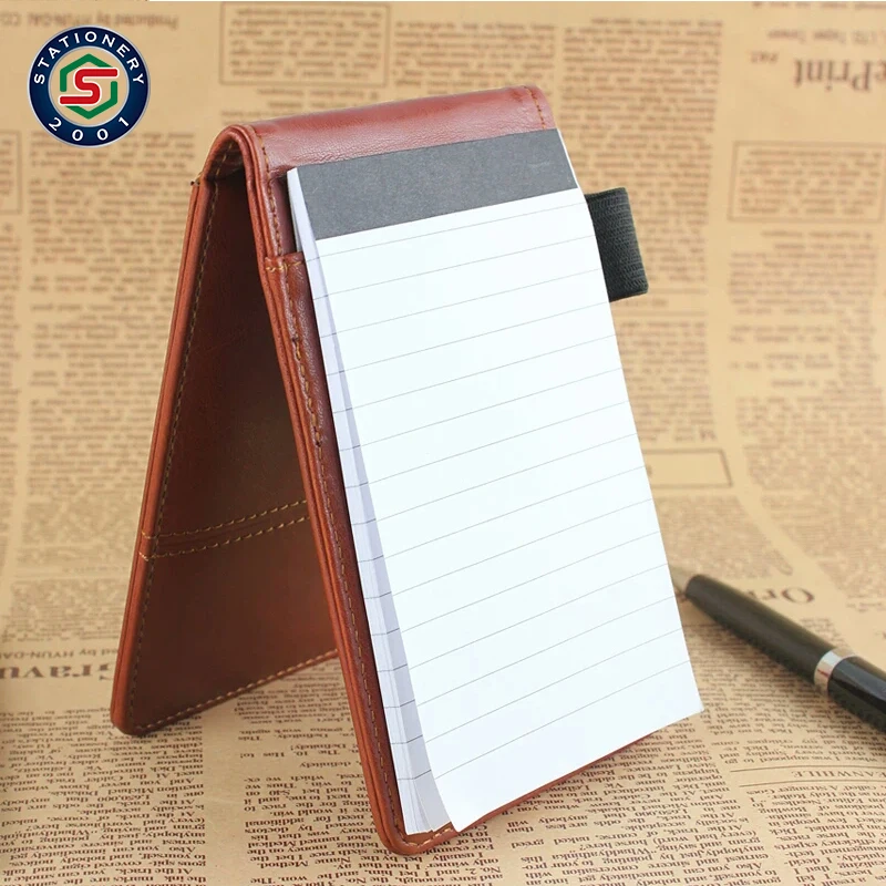 Pu Leather Pocket Notepad Notebook With Calculator And Pen Loop - Buy ...