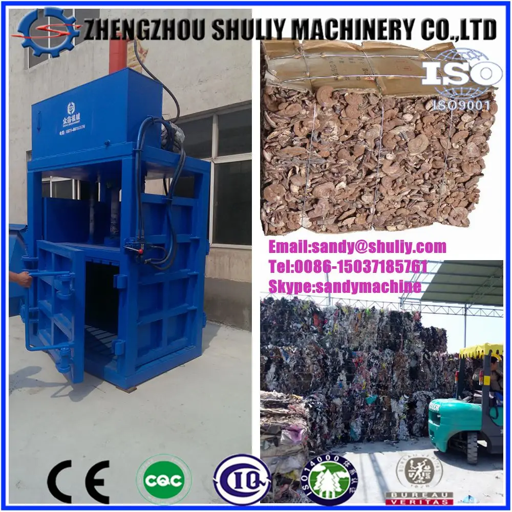 Hydraulic Plastic Bag Sack And Bale Press Machine Clothes Waste Baling ...