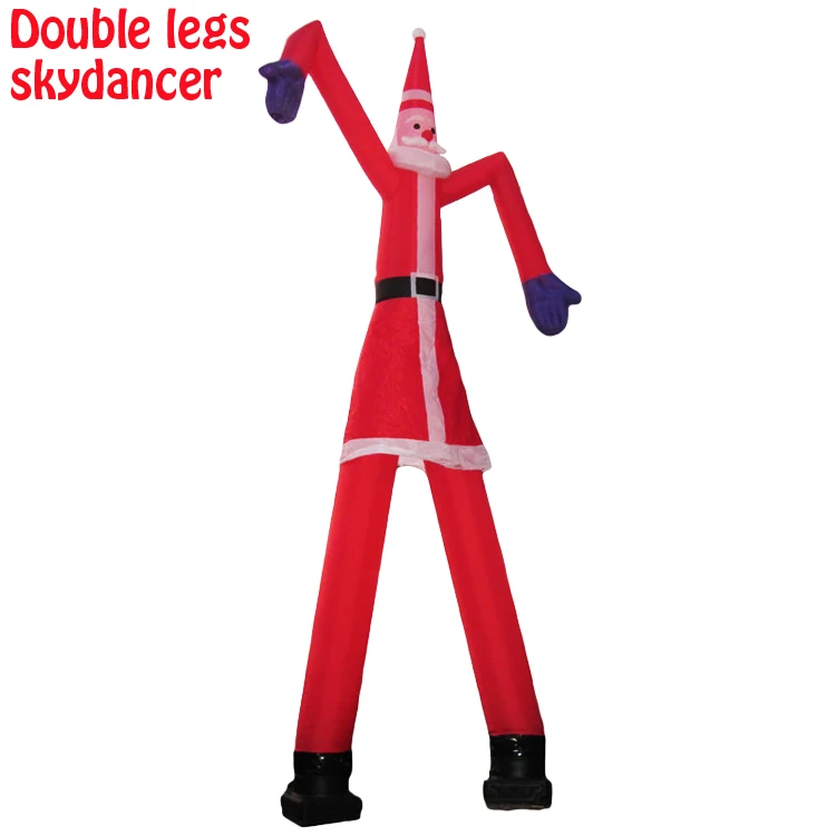 Custom Single Leg Inflatable Santa Claus Sky Dancer Blower