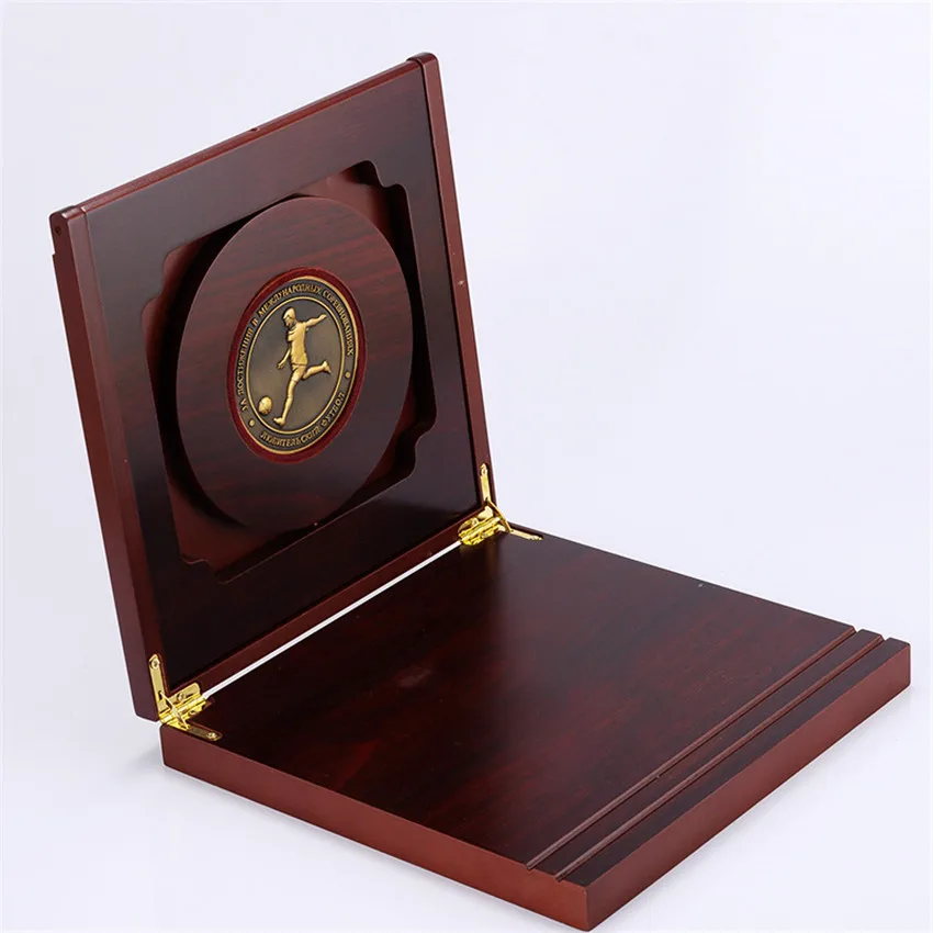 Custom Design Round Shape Plaques with Wooden Box Wholesale