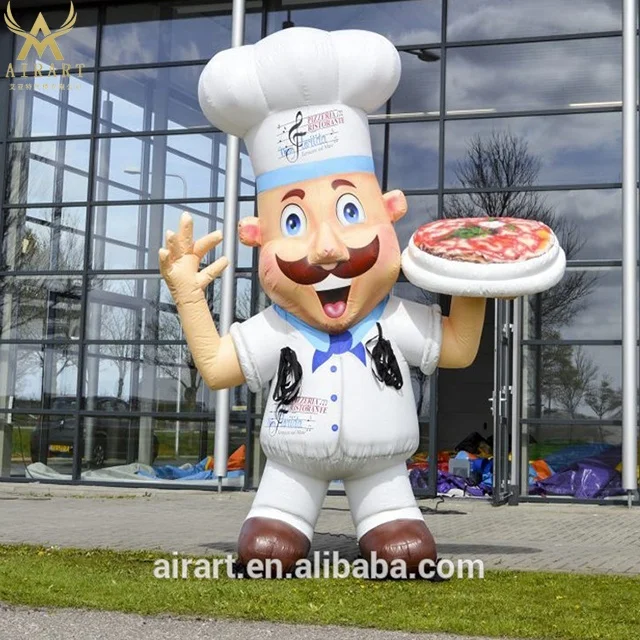 Lifelike Chiefs Inflatable Pizza Man - Cooking Cook Model