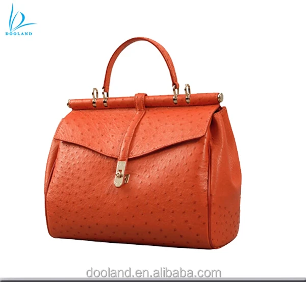 Elegant Design Genuine Ostrich Leather Handbag Real Ostrich Skin Tote ...